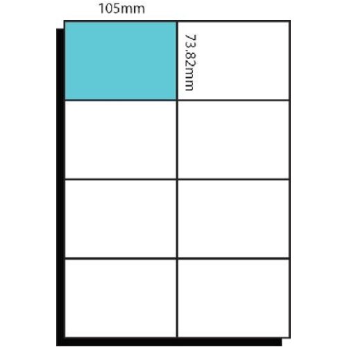 Laser Copier Label Austab CL08 - 105mm X 73.75mm Comatible DL08 Box of ...