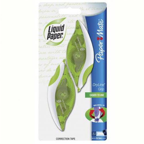 Correction Tape - Liquid Paper - Dryline Grip - 5mm x 8.5m - Pack of 2 ...