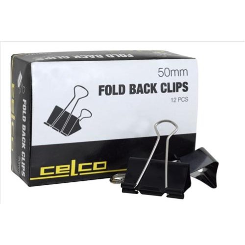 Foldback Clips - 50mm (Pack of 12 Clips) | Skout Office Supplies