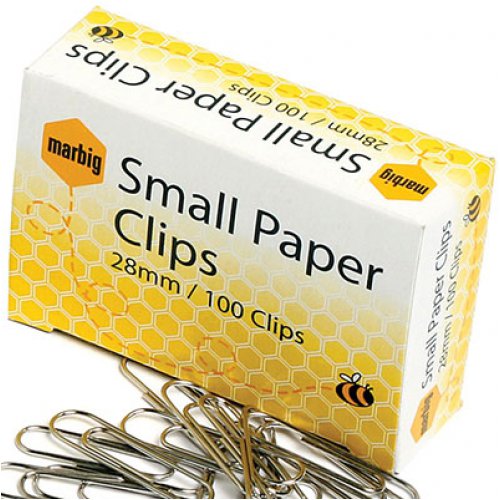 Paper Clips - Marbig - 28mm - Small Round Chrome - Pack of 100 | Skout ...