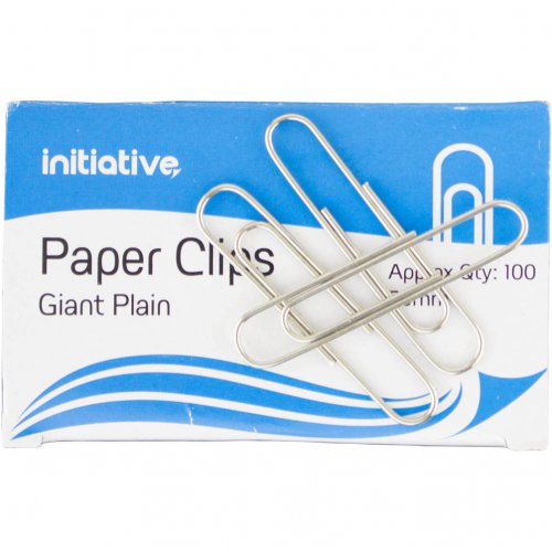 Paper Clips - Initiative - 50mm - Giant - Plain - Pack of 100 | Skout ...