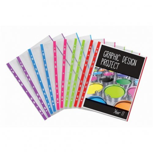 Sheet Protectors - Marbig - A4 - Colourhide Edge Purple - Pack of 20 ...