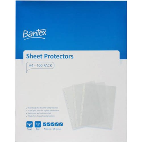 Sheet Protectors - Bantex - A4 - Heavy Duty - 120 Micron - Box of 100 ...