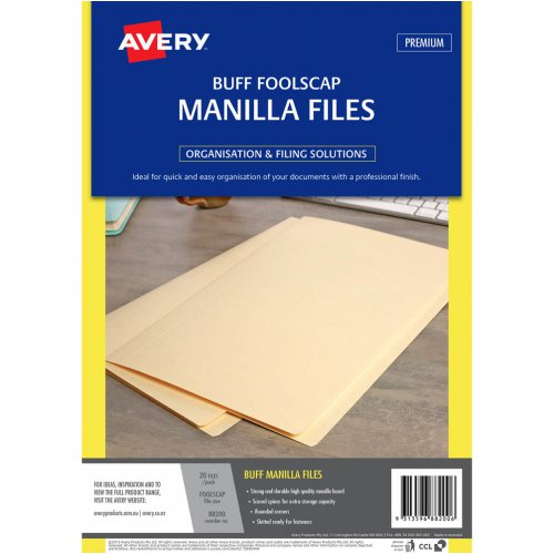 Manilla Folder - Avery - Foolscap - Manilla Buff (20 Pack) | Skout ...