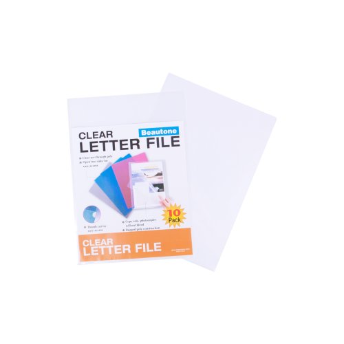Letter File - Beautone - A4 - Clear - PVC - Pack of 10 | Skout Office ...