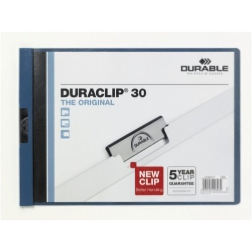 File Duraclip A4 #2246 Landscape Dark Blue 30sht | Skout Office Supplies
