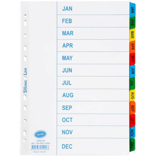 Dividers - Bantex - A4 - Mylar - Index Jan-Dec | Skout Office Supplies
