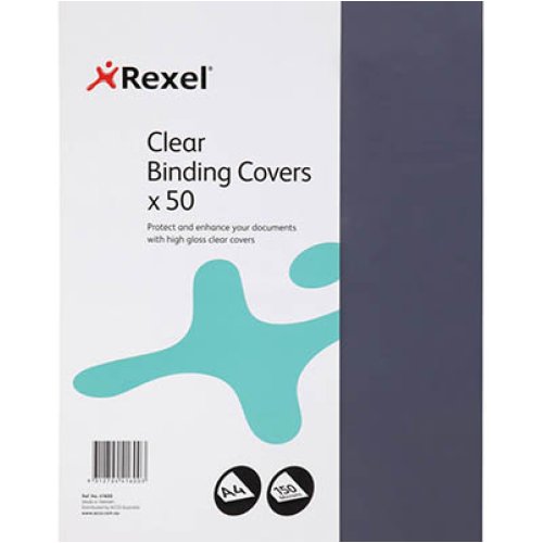 Binding Covers - Rexel A4 Clear PVC 150 micron - 50 Pack | Skout Office ...