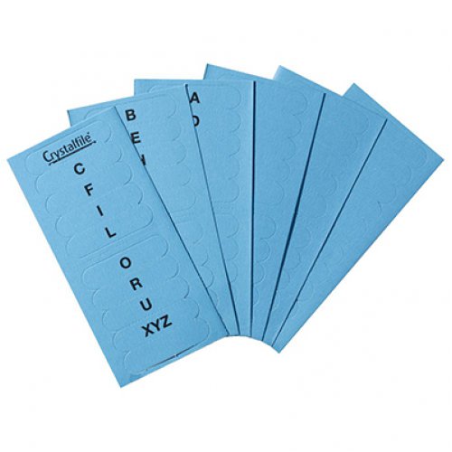 Index Insert Tabs - Crystalfile - A-Z - Blue - 60 Pack | Skout Office ...