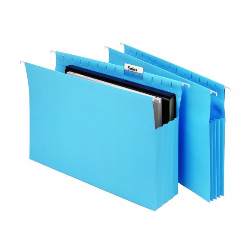 Suspension File - Marbig - FC - Expanding Gusset - Blue - Pack of 20 ...