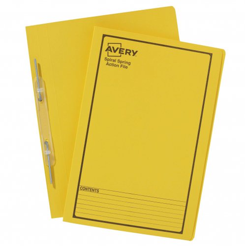 Spiral Spring File - Avery - FC - Yellow Printed Black | Skout Office ...