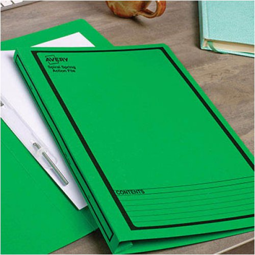 Spiral Spring File - Avery - FC - Green Printed Black - Box of 25 ...