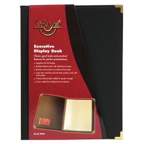 Display Book - Waterville - A4 - Executive - 20 Pocket - Black | Skout ...