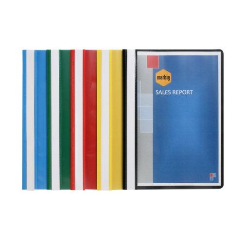 Flat File - Marbig - A4 - Clear Front - Assorted Colour - Pack of 10 ...