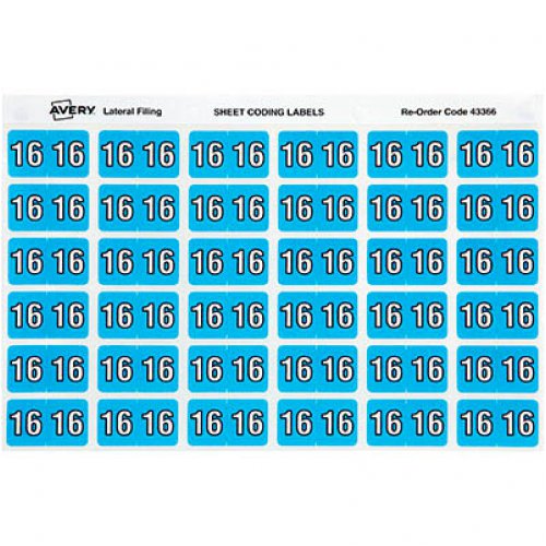 Side Tab Label - Avery - 25x38mm - Blue - Year Code 16 - Pack of 180 ...