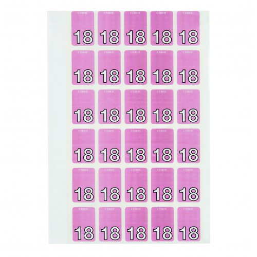 Side Tab Label - Avery - 25x38mm - Year Code 18 - Mauve - Pack of 500 ...