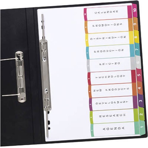 Divider - Avery - A4 - Ready Index - 1-10 Tab Landscape/portrait ...