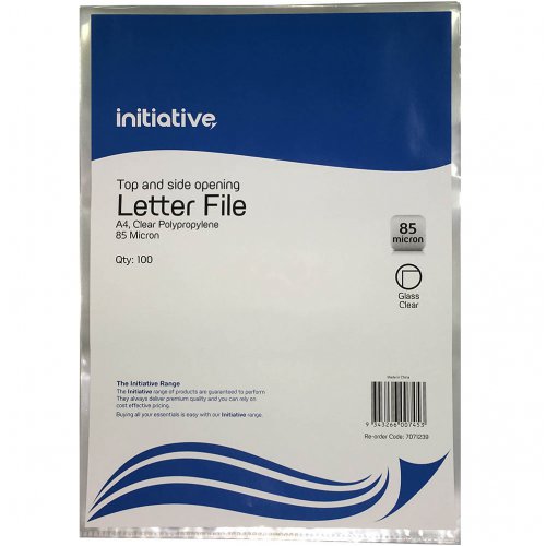 Letter File - Initiative - A4 - Clear PolyPropylene - Pack of 100 ...