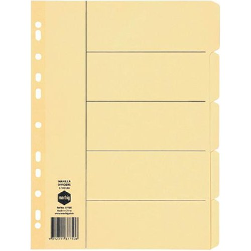 Dividers - Marbig - A4 - Manilla - 5-TAB - Buff - Pack of 20 | Skout ...