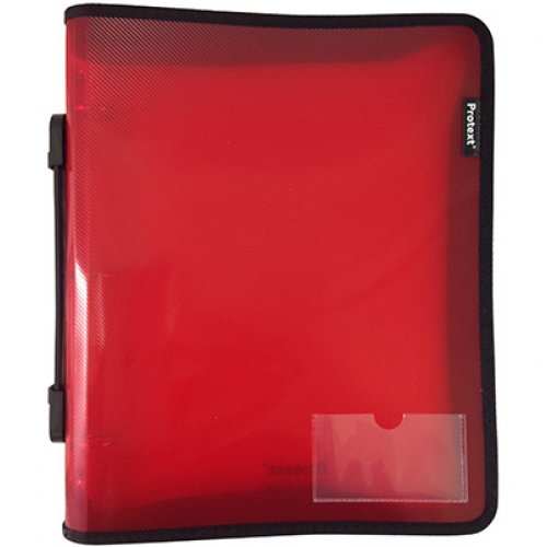 Binder Buddy - Protext - A4 - 3 Ring - 25mm With Zipper/handle - Red ...