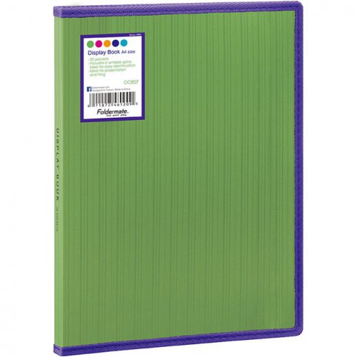 Display Book - Foldermate - A4 - Barkode - PP - Fixed 20 Pocket - Green ...