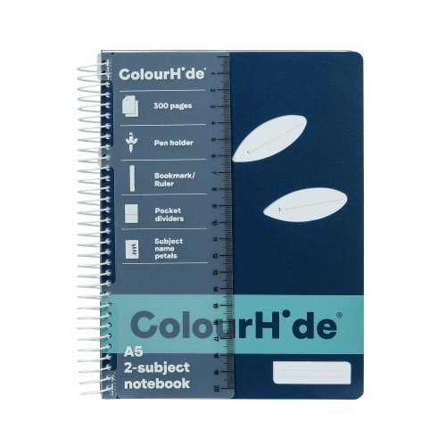 Notebook - Marbig - Colourhide - A5 - 2 Subject - Navy - 300pg | Skout ...