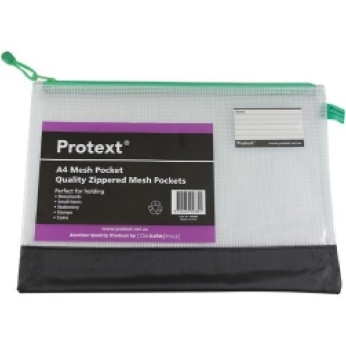 Mesh Pouch - Protext - A4 - Zipper And Name Card - Assorted Colours ...