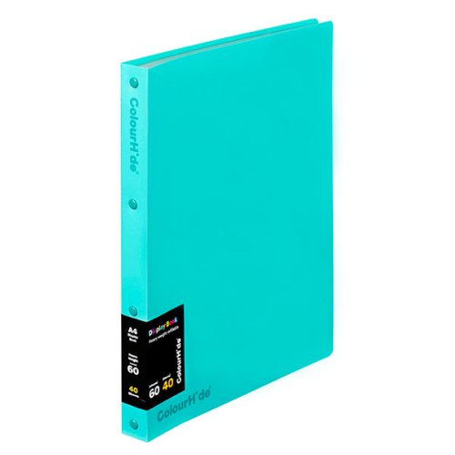 Display Book - Colourhide - A4 - Refillable - 40 Pocket - Aqua | Skout ...