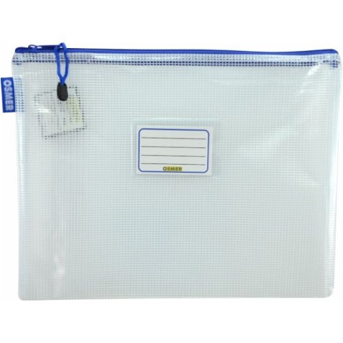 Clear Mesh Case - A4 - Osmer - 36x27cm - Blue zip | Skout Office Supplies