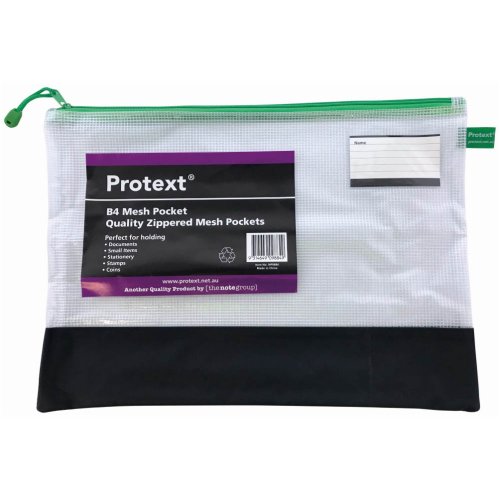 Mesh Pouch - Protext - B4 435x300mm - Clear Mesh - Assorted Zips ...