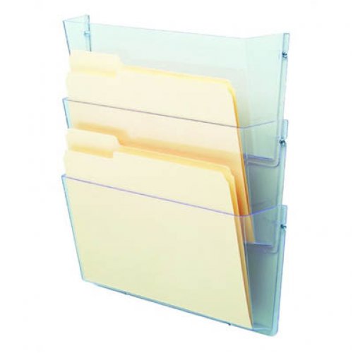 Wall Pocket - Deflecto - A4 - Stackable - Landscape - Clear - Set of 3 ...