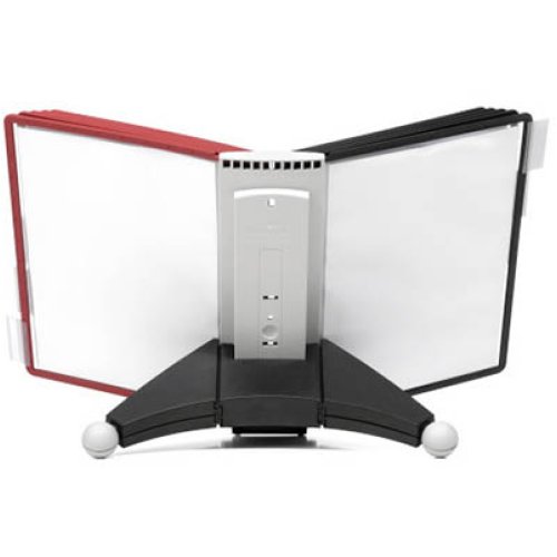 Display System - Durable - A4 - Sherpa 10 Panel Desk Unit - Black/red ...