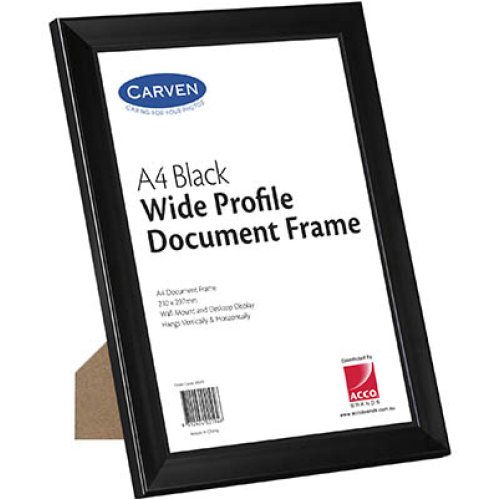 Wide Profile Document Frame - Carven - A4 - Black | Skout Office Supplies