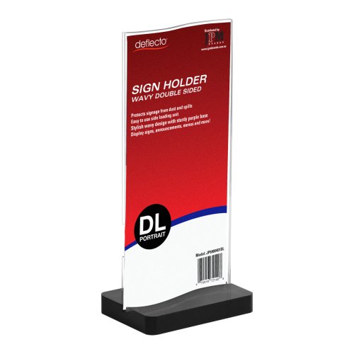 Sign Holder - Deflecto - DL - Wavy Double Sided | Skout Office Supplies