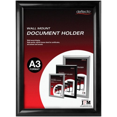 Deflecto - A3 Wall Mount Document Holder - Black | Skout Office Supplies