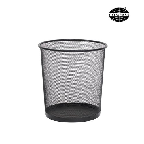 Compass - 11L Round Mesh Waste Bin - Black | Skout Office Supplies