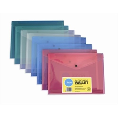 Document Wallet - A4 Press Stud Clear | Skout Office Supplies