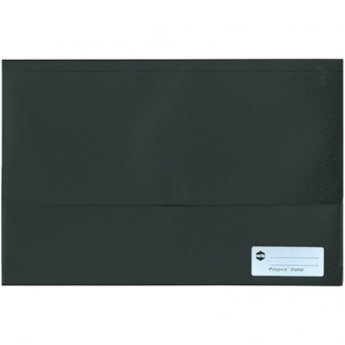 Document Wallet - Marbig - FC - Polypick - Black | Skout Office Supplies
