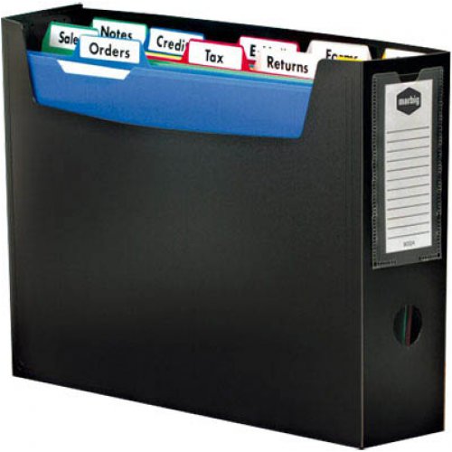 Portable File Organiser - Marbig - With 10 Polyprop Folders - Black ...