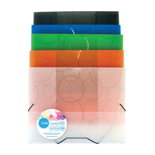 Document Folder Tudor A4 3 Flap Bubble Orange | Skout Office Supplies