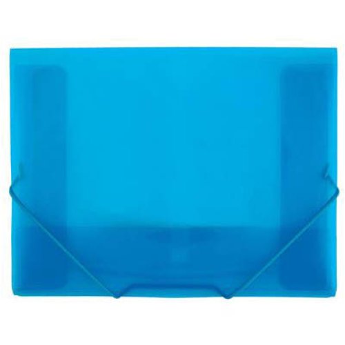 Document Folder Tudor A4 3 Flap Trans Blue | Skout Office Supplies