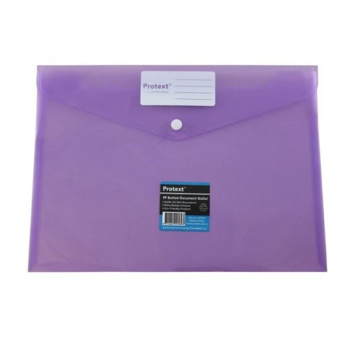 Document Wallet - Protext - A4 - PP Button Closure - Purple | Skout ...
