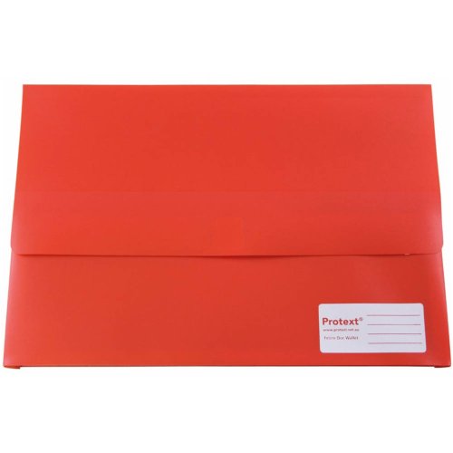 Document Wallet - Protext - Foolscap - Polyprop - Velcro Closure - Red ...