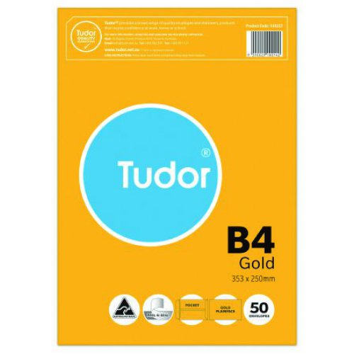 B4 Envelopes - Tudor - Plainface - Peal&Seal - Gold - Pack of 50 ...