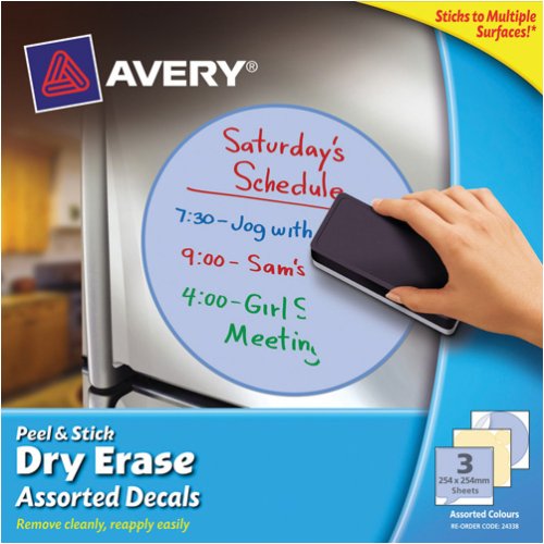 Decals Avery Peel And Stick Dry Erase 254x254mm 3 Asstd Shapes | Skout ...