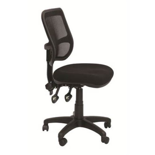 Rapidline EM300 Mesh Chair Medium Back Fabric Seat Black | Skout Office ...