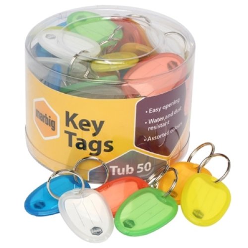 Key Tag - Marbig - Assorted - Tub Of 50 | Skout Office Supplies