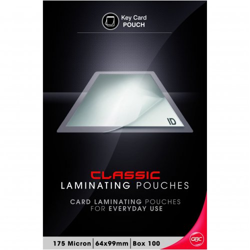 Laminating Pouches - GBC - Key Card - 64x99mm - 175 Micron - Pack of ...