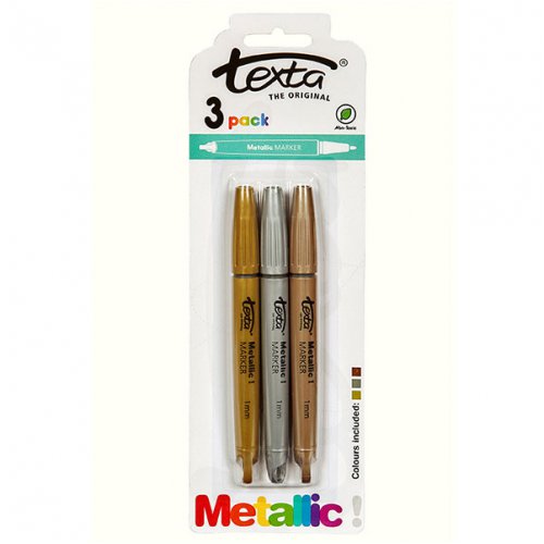 Metallic Marker - Texta - Non-toxic - Pack of 3 | Skout Office Supplies