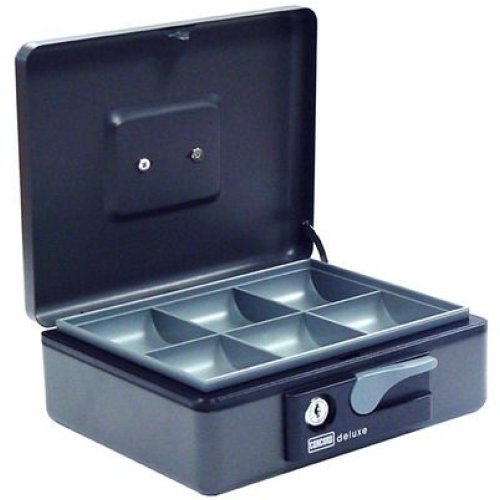 Cash Box - Esselte - Deluxe NO.10 - 230 x 185 x 80mm - Graphite | Skout ...